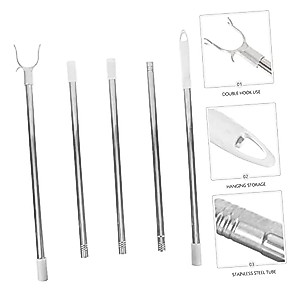 Cabilock Extendable High Areas Reach Indoor Retractable Pole Easy Clothes Clothesline Clothing Stainless Clo Telescoping Household Stick Long Detachable Cm Outdoor Top for Adjustable Rod