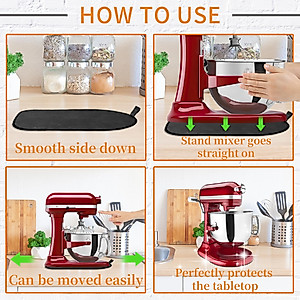Mixer Slider Mat for Kitchenaid Stand Mixer Slider Mat with Bendable Cord Organizer for KitchenAid 6-8 Qt Appliances Air Fryer Slider Mat (6-8Qt, White)
