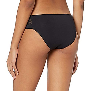Seafolly Women's Standard Hipster Bikini Bottom Swimsuit with Zig Zag Trim, Active Black, 10 US