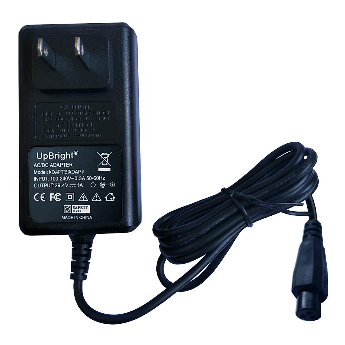 UpBright 3-Prong 29.4V AC/DC Adapter Compatible with FY0422941000 Shenzhen Fuyuandian for 24V Li-Ion 25.2V Lithium Ion Battery Electric Scooter Hover Board 29.4VDC 1.0A 1A 1000mA Power Supply Charger