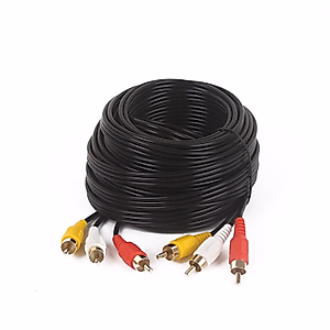 Audio Video Cable,Composite 50 ft Cord RCA to RCA M/Mx3,AV Cable for TV,DVD,VCD etd.