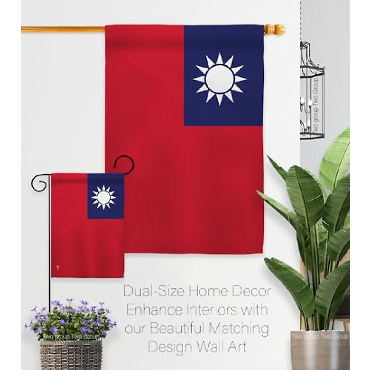 Americana Home & Garden Taiwan Garden Flag Set Wood Dowel Regional Nation International World Country Particular Area House Decoration Banner Small Yard Gift Double-Sided, Made in USA