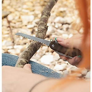 MKM Maniago Knife Makers MALGA 5 MagnaCut, Pocket Knife and Multi Tool, Blade, Saw, 5 EDC Tools in 1, Split Joint, Made in Italy (Green Micarta)