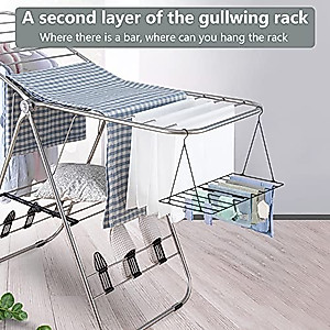 HAVEDAWN Hanging Drying Rack Clothing, Folding Laundry Rack Indoor, Space-Saving, Easy to Unfold & Fold Flat, Collapsible Clothes Drying Rack in Laundry Room for Towels, Baby Clothes, Lingerie, Black
