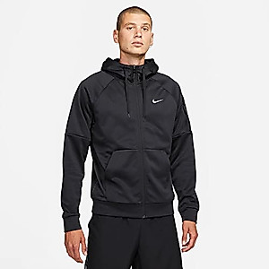Nike Dry Men's Therma Full Zip Hoodie (as1, alpha, m, regular, regular, Black/Black/White)