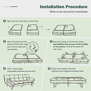 Hcore Convertible Futon Sofa Bed,Black Leather Memory Foam Loveseat Futons Sofa Couch,Small Euro Lounger Sofa for Compact Living Spaces,Apartment,Dorm,Studio,Guest Room, Home Office/Black Leather