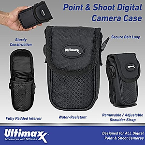 Ultimaxx Essential Panasonic Lumix TZ220D Digital Camera Bundle (Silver) - Includes: 64GB Ultra SDXC, Replacement Battery (1200mAh), Camera Case, High-Speed Memory Card Reader & More (13pc Bundle)