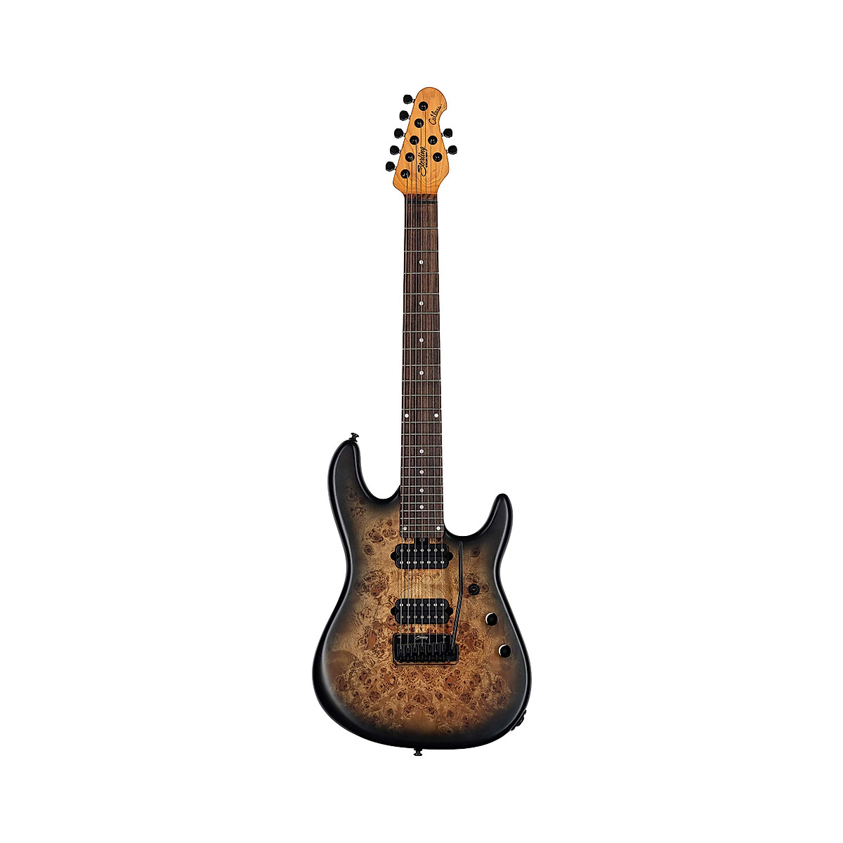 Sterling by Music Man 7 String Solid-Body Electric Guitar, Right, Natural Poplar Burst (RICHARDSON7-NPB)