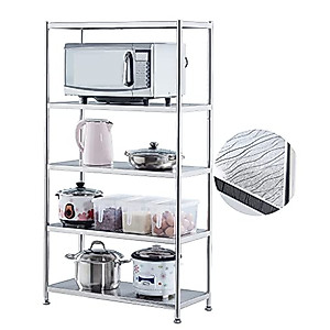Stainless Steel Shelves 5 Tier Shelf Organizer Kitchen Storage Shelves Garage Shelves Heavy Duty Shelving Garage Shelving Units and Storage Rack Pantry Shelves