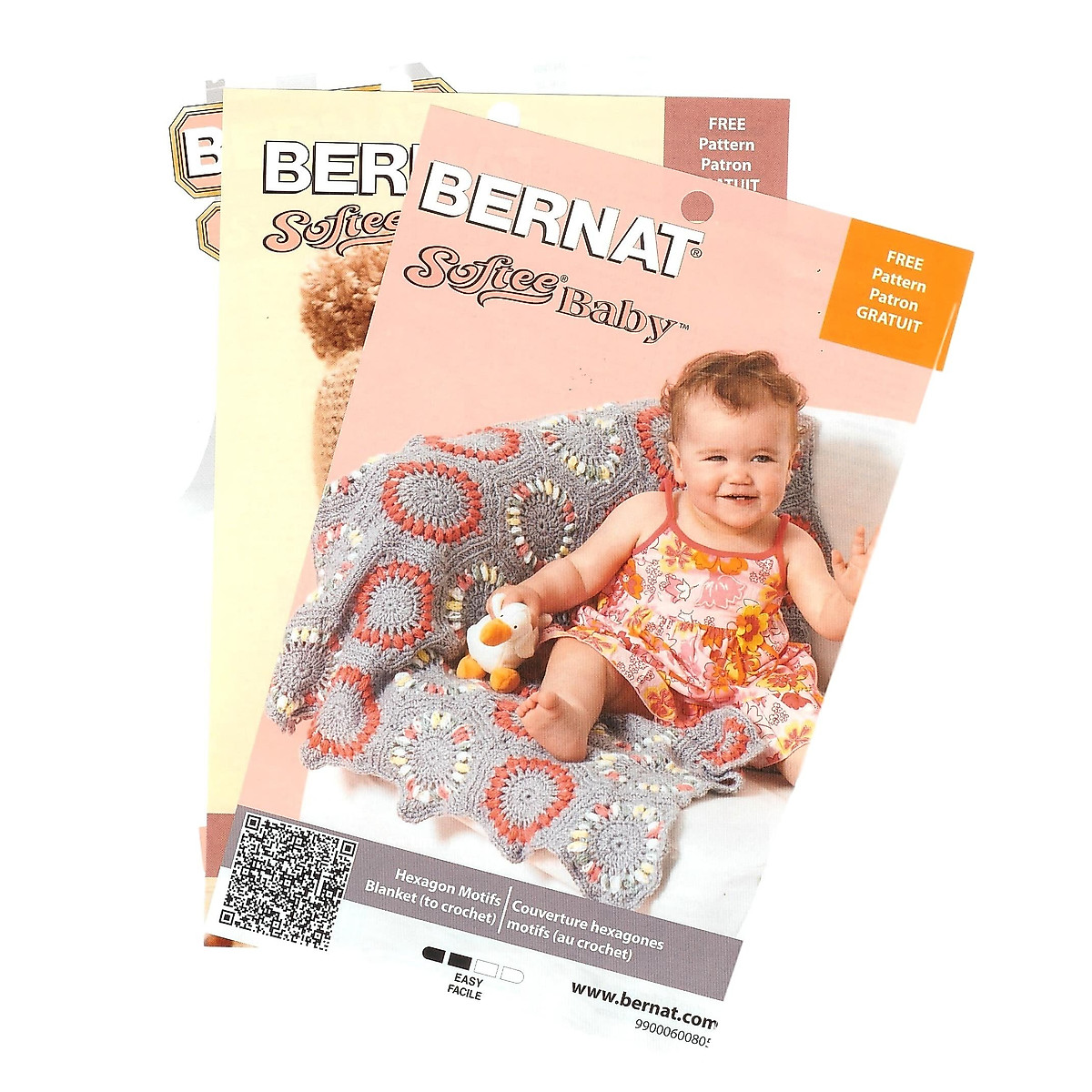 Bernat Softee Baby Yarn 3 Pack Bundle Includes 3 Patterns DK Light Worsted #3