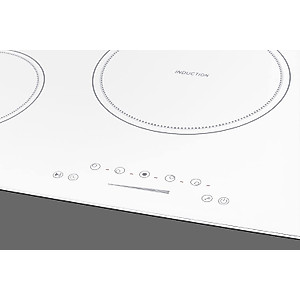 Summit SINC5B36W 36-inch 5 burner Digital Electric Induction Cooktop, White Ceramic Glass, 208V-240V, 9300W, Child lock, Energy Efficient, Timer, Easy to Clean