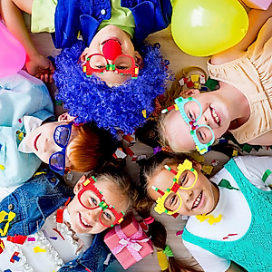 Waenerec 15 Pcs DIY Building Bricks Glasses Building Blocks Games for Kids Toddlers Building Block Birthday Party Supplies Carnival Themed Decorations Party Favor