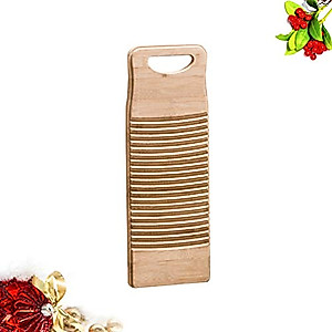 Hemoton Bamboo Wood Washing Clothes Washboard Laundry Washboard Hand Wash Board for Home Laundry Supplies M