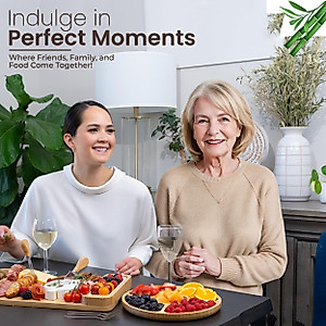 Bambüsi Charcuterie Board Gift Set - Cheese Board & Serving Tray - Large Bamboo Charcuterie Boards - Unique for Women - Housewarming Gifts for New Home, Wedding Gifts for Couples 2024