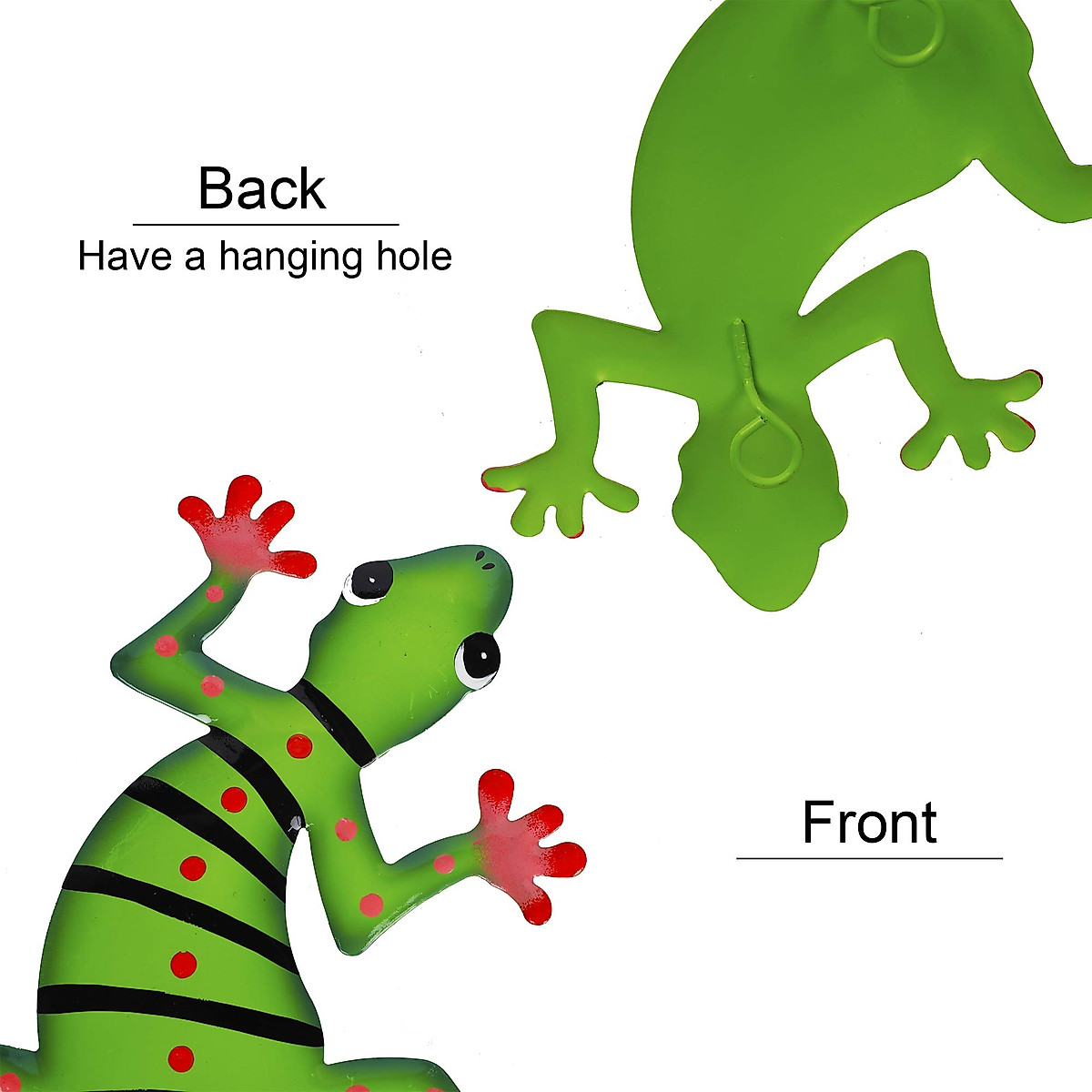 Ridota 6 Pack Metal Gecko Wall Decor, Metal Hanging Wall Art Sculpture for Indoor Outdoor Home Bedroom Living Room