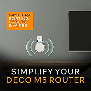 Bangcheer - Cable and Power Line Storage Boxes for WiFi Router, Easy-to-Install Deco Wall Mount Holder for Tp Link Deco M5, Blue