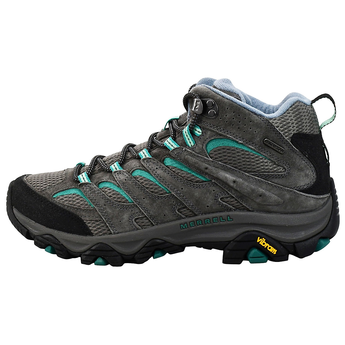 Merrell Women's J035850 Moab 3 MID WP Waterproof Hiking Shoe, Granite/Marine, 8 M