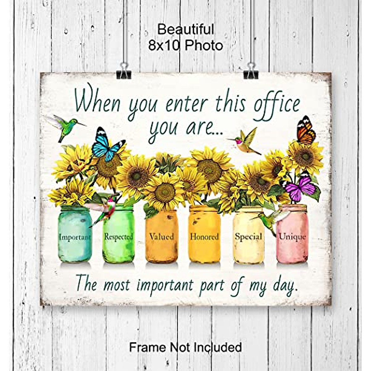 Inspirational Office Wall Art & Decor - Motivational Posters - Positive Quotes Wall Decor - Home Office Decor - Teamwork Wall Art - Inspirational Gifts - Entrepreneur Gifts -8x10 Unframed Picture Sign