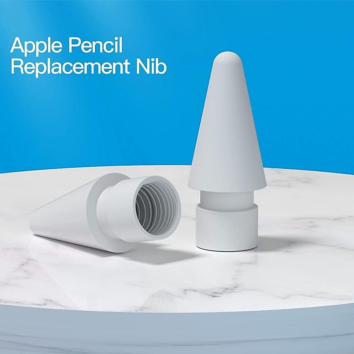 Replacement Tips Compatible with Apple Pencil 2 Gen iPad Pro Pencil - iPencil Nib for iPad Pencil 1 st/Pencil 2 Gen White 2 Pack
