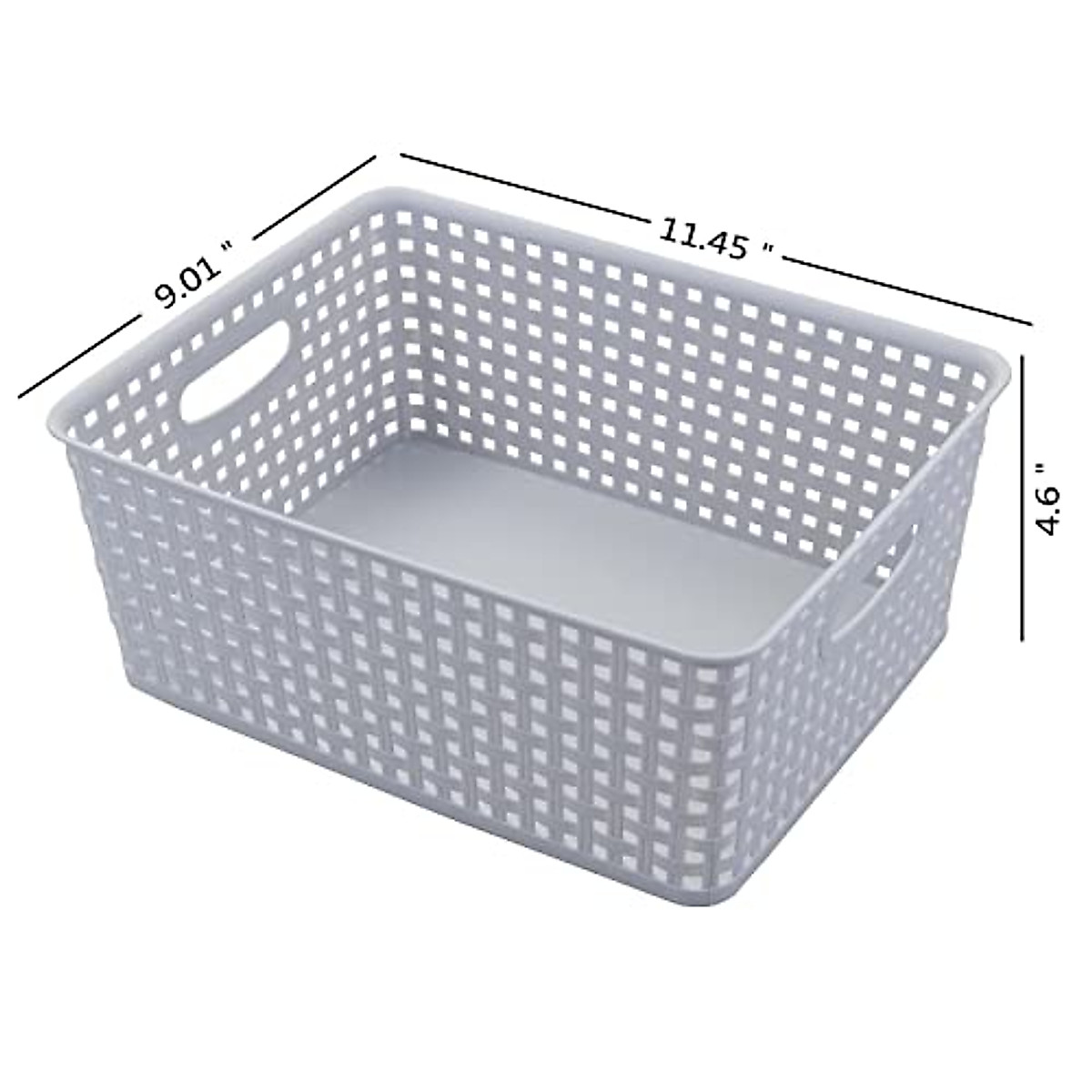 Rinboat Medium Plastic Storage Baskets with Handle, 4 Packs, G