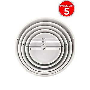 Melamine Bowl 5 Pcs set - serving bowls with lids Bowl Set for Soup Cereal Rice Noodles Salad, Dishwasher-Safe