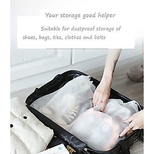 30 eco-friendly travel shoe bag storage bags, non-woven breathable dust-proof bag with rope, suitable for storing shoes and bags, isolate dust and keep shoes and bags clean and tidy. (15.7inX19.68in)