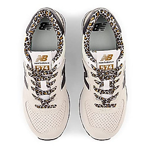 New Balance Women's 574 V2 Animal Print Sneaker, White/Black, 11