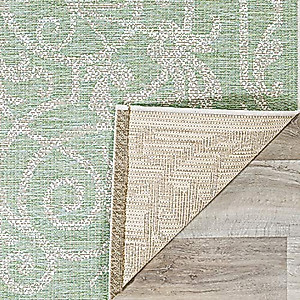 Couristan Monaco Summer Quay Indoor/Outdoor Area Rug, 3'9" x 5'5", Ivory/Light Green