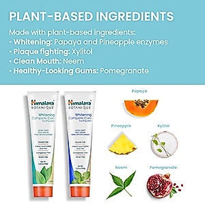 Himalaya Botanique Complete Care Whitening Toothpaste Variety Pack, Simply Mint and Simply Peppermint Flavors, Fluoride Free, for a Clean Mouth, Whiter Teeth and Fresh Breath, 5.29 oz, 2 Pack