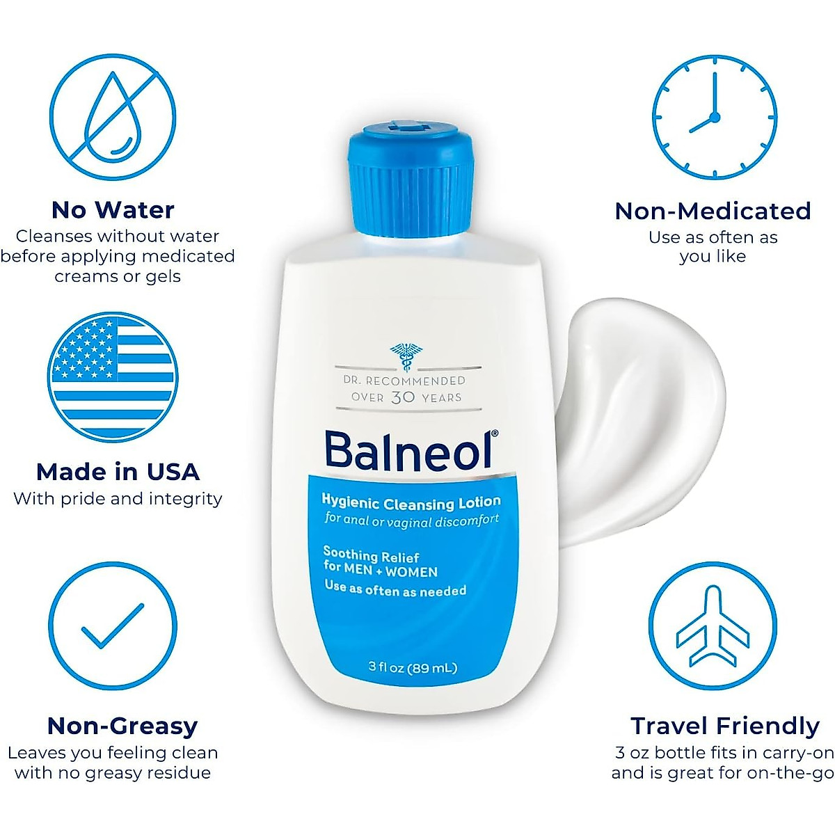 Balneol Hygienic Cleansing Lotion, 3.0 Oz (Pack of 4)