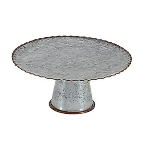 Deco 79 Metal Galvanized Cake Stand, Set of 3 9", 13", 15"W, Gray