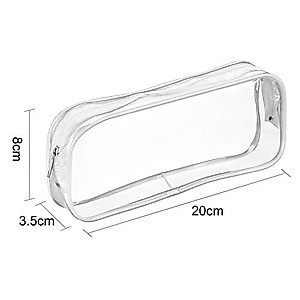 4 Pieces White Clear PVC Big Capacity Zipper Pencil Bag, Pen Pencil Case Makeup Pouch