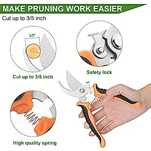 Gostur Garden Tool Set, 3PCS Sturdy Gardening Hand Tools Kit - Trowel/Shovel, Transplanter, Sharp Bypass Pruning Shears/Scissors/Clippers - Comfortable Handle - Ideal Gifts for Men & Women