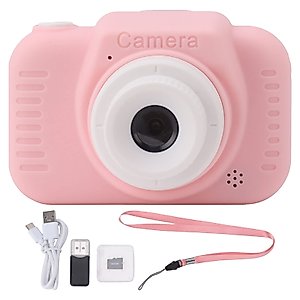 Camera, Digital Camera with 32G Card High Definition Dual Lens 1080P 8X Zoom USB Rechargeable for Girls (Pink)