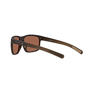 Native Eyewear Wells Polarized Rectangular Sunglasses, Matte Brown Crystal/Bronze Reflex, 58 mm