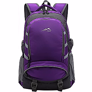 ProEtrade Backpack Daypack for College Laptop Travel, Computer Bookbag Bag with USB Charging Port Anti Theft Laptop Compartment Fits 15.6 Inch Notebook, Gifts for Men & Women (Purple)