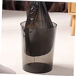 STOBOK 2pcs Decorative Kitchen Wastebasket Cans Bathroom Container Offices Paper Small Translucent Ash-bin Lidless Unique for Clear Bucket Bag Large Basket Uncovered Black Pot Bedrooms