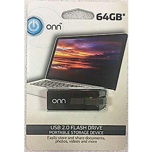 ONN 64gb USB 2.0 Flash Drive Portable Storage Device - Black