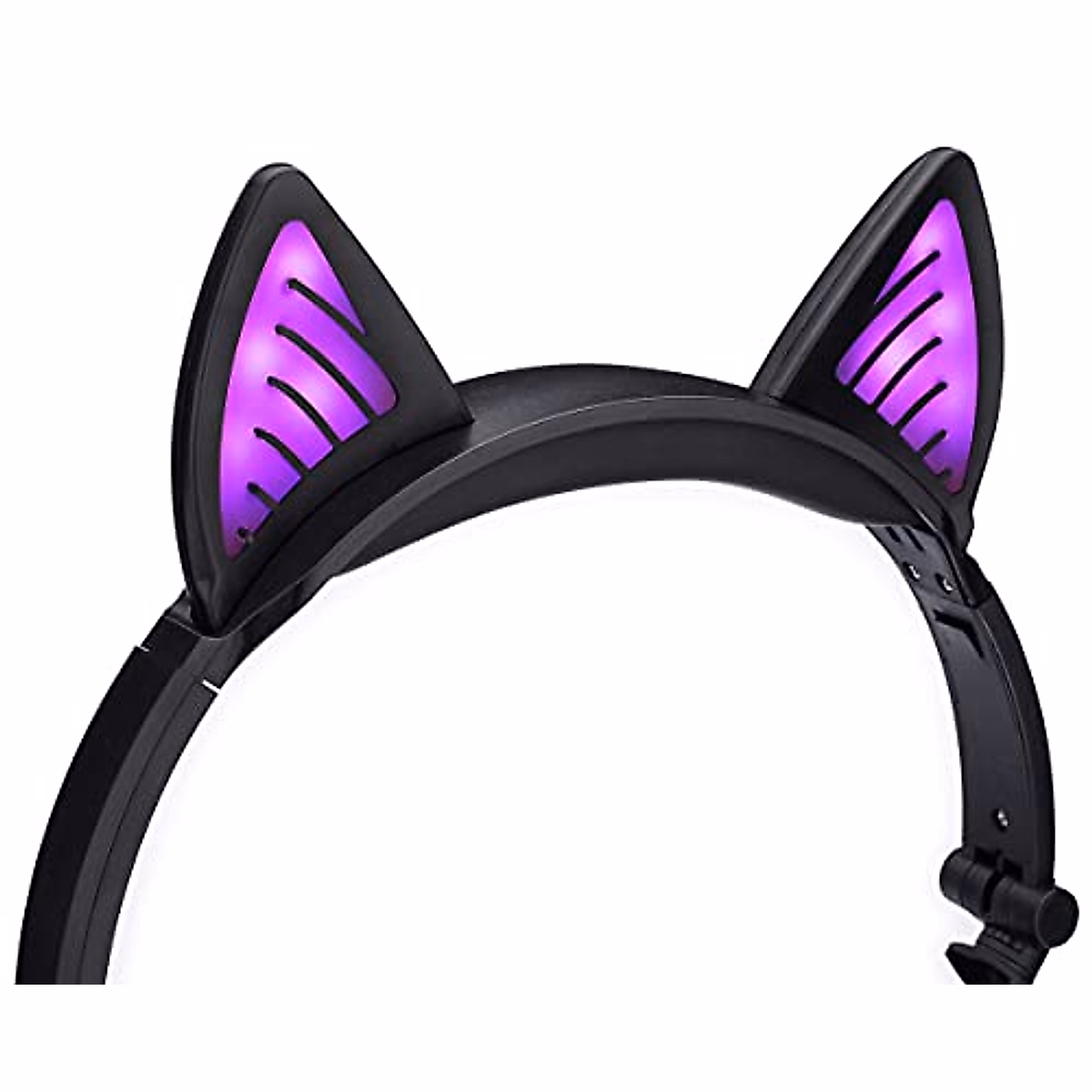 SoundBeast Bluetooth Cat Ear Headphones with Glowing Purple Lights - Wireless Headphones for Kids & Adults