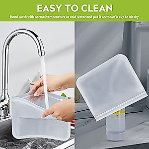 Reusable Food Storage Bags Leakproof, 10 Pack BPA Free Reusable Freezer Bags Resuable Sandwich Bags Food Grade Reusable Snack Bags for Meat, Fruit, Snack, Home Organization