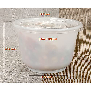 Golden Apple Meal prep containers 30oz-15sets [999ml] - Reusable Plastic Containers with Lids -BPA Free- Disposable Meal Prep Bowls - Microwavable, Freezer and Dishwasher Safe - Lunch Containers…