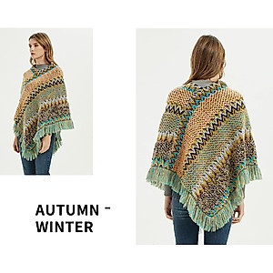 Molodo Ponchos for Women, Womens Ponchos And Wraps Winter Retro Stylish Poncho Shawl For Women