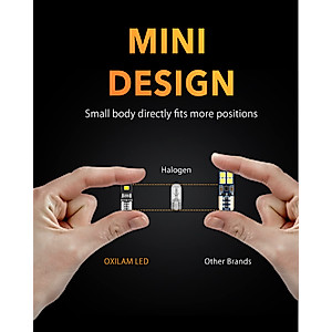 OXILAM 194 LED Bulbs, Widely Used as Car Truck Interior Dome Map Door Courtesy Marker License Plate Lights, 6000K White with High Power Chipsets for T10 168 2825 LED Bulbs Replacement (10 PCS)