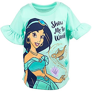 Disney Princess Jasmine Little Girls Graphic T-Shirt Jogger Legging Green/Blue 7-8