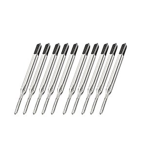 uxcell 10 Pcs Square Head HSS 1.2mm 3-Flute Machine Screw Thread Tap