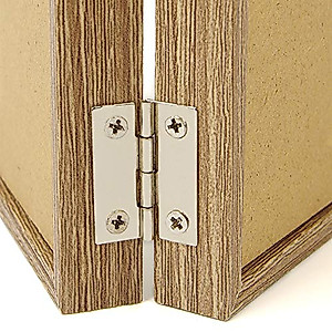 AEVETE 5x7 Double Picture Frames Vertical Hinged Wood Folding Photo Frames with Real Glass Front