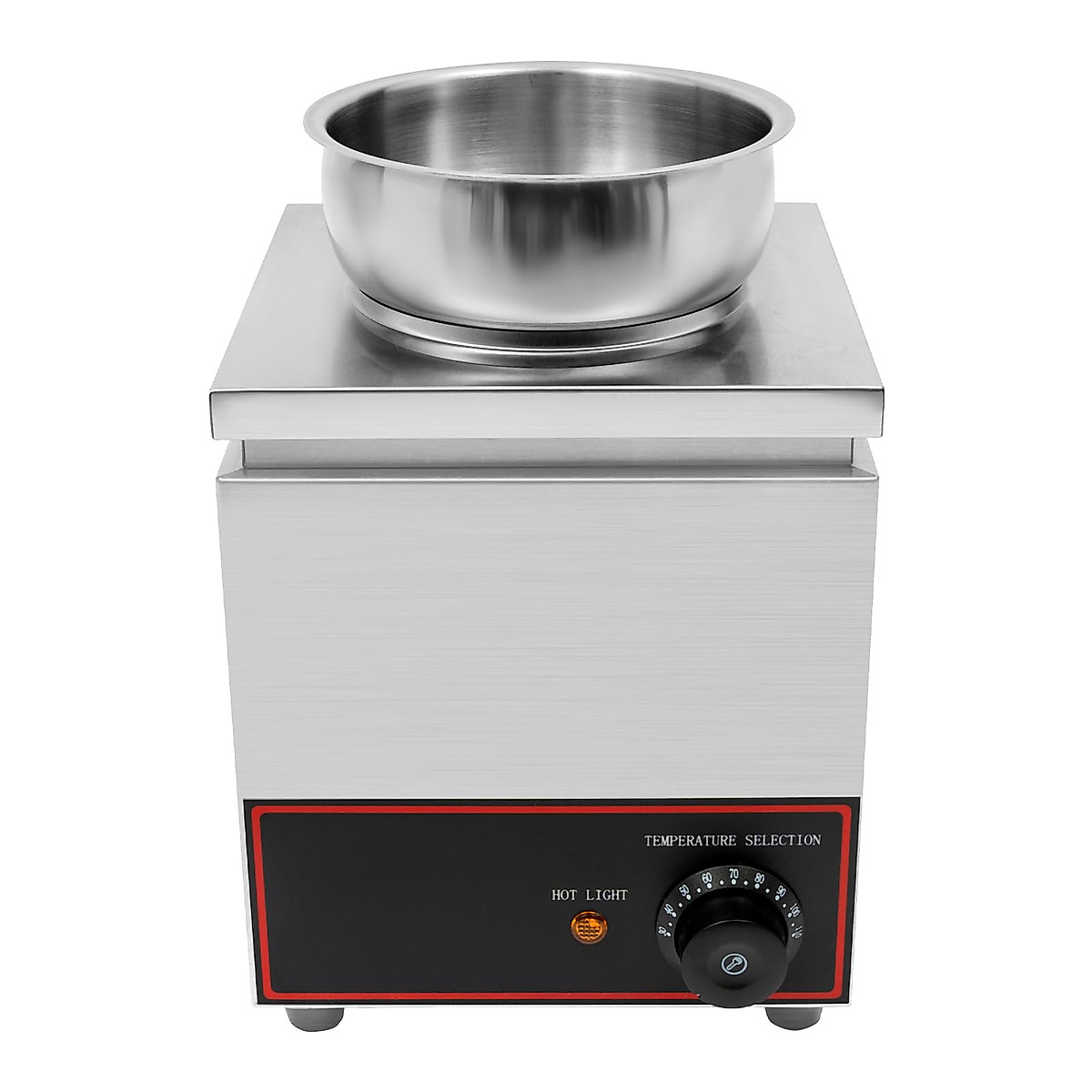 Electric Soup Warmer, 4.2Qt Commercial Food Warmer, Stainless Steel Countertop Soup Pot 86-230°F Adjustable Temp, Bain Marie Warmer for Restaurant, Buffet, Catering