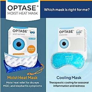 Optase Moist Heat Mask – Heated Eye Mask for Dry Eyes With HydroBead Technology – Washable, Microwaveable Compress – Holds Heat for 10 Minutes