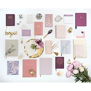DesignWorks Ink 17-Month Simple Cloth Calendar, Dusty Pink- Affaires Du Jour