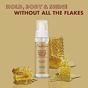 SheaMoisture Manuka Honey & Mafura Oil Wrap & Set Mousse Hydrating Made For Hold, Body, & Shine 7.5oz